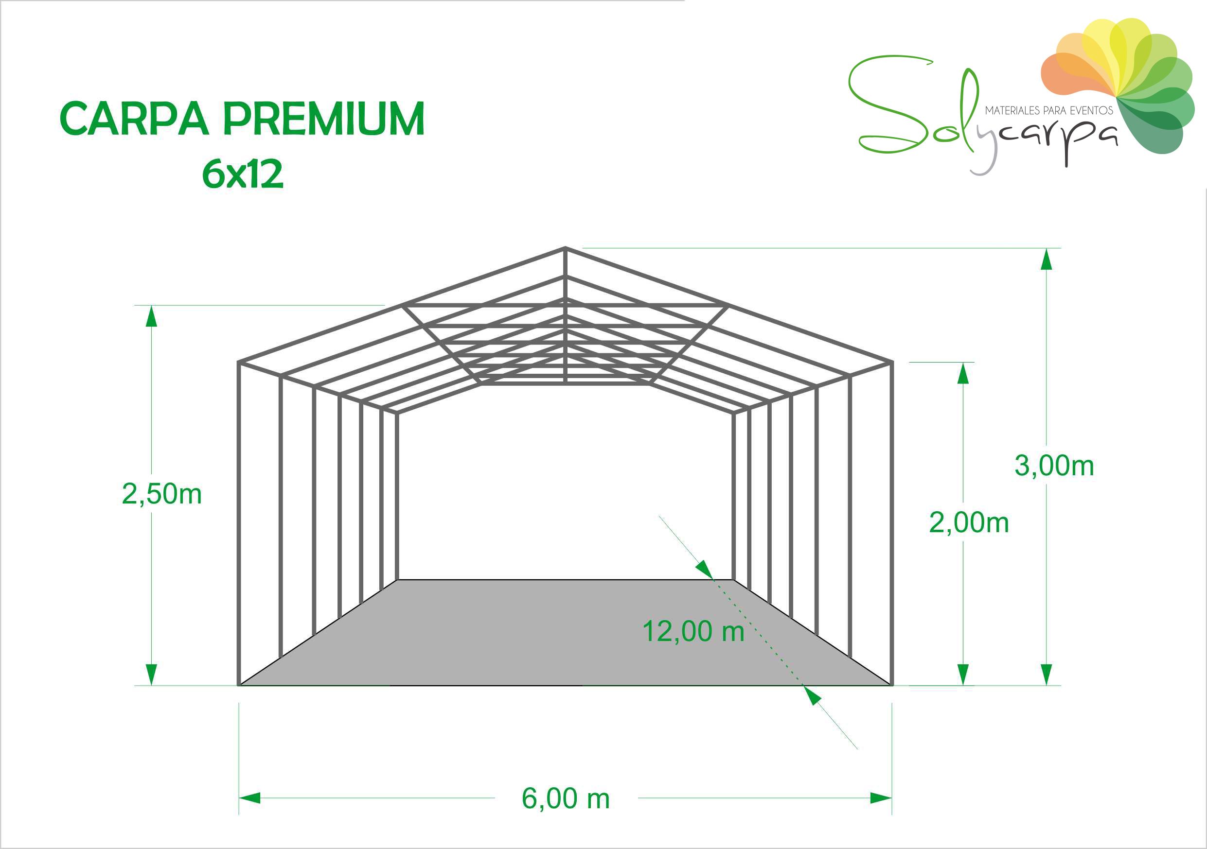 Comprar Carpa 6x12 Premium al mejor precio | Solycarpa